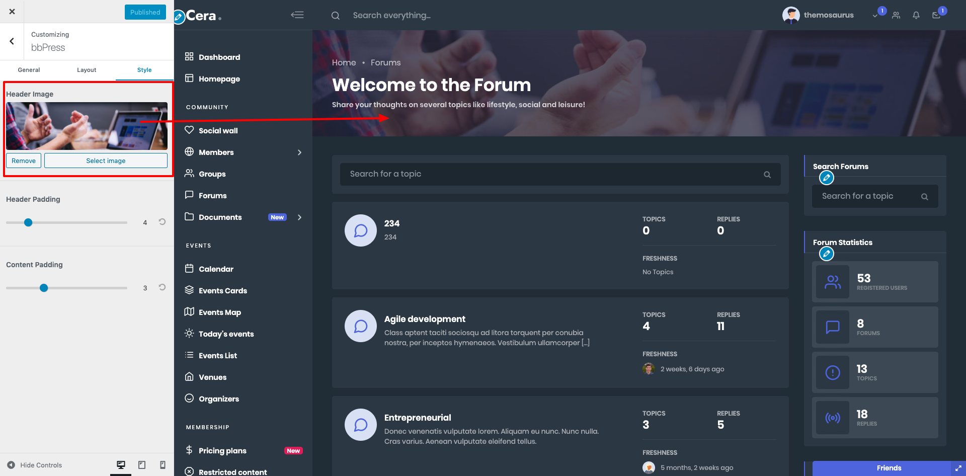 Change our forum-header-images? • Themosaurus Support